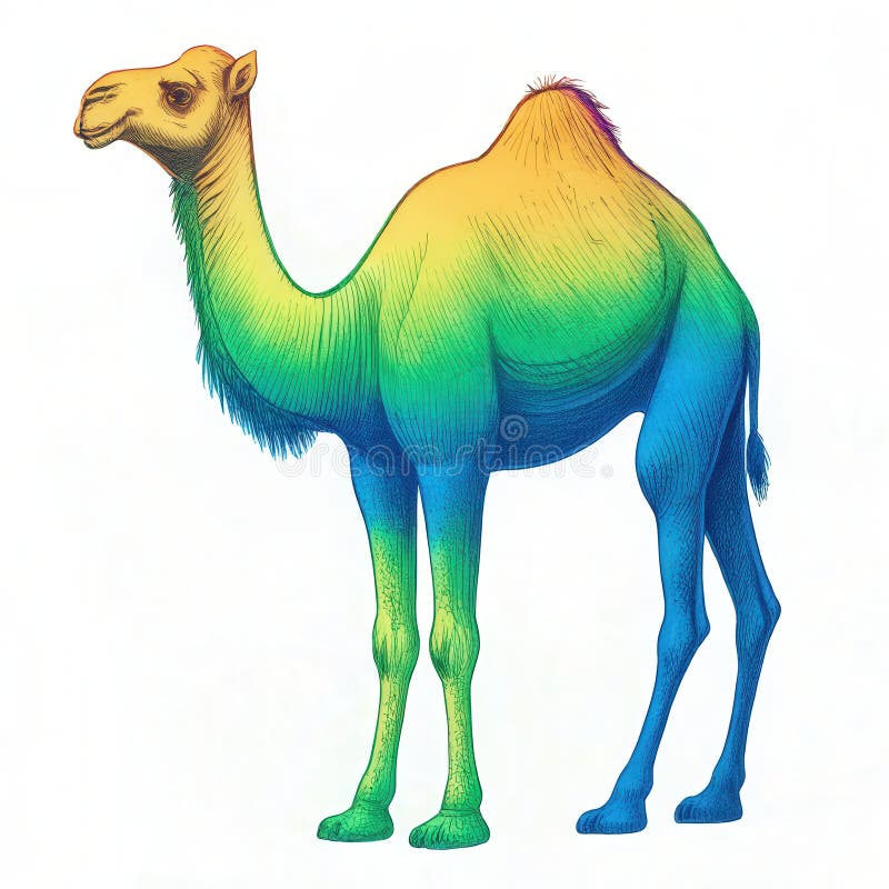 Colorful Camel Illustration with Gradient Design, Showcasing Its Unique ...
