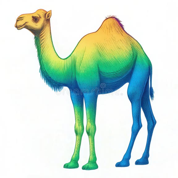Colorful Camel Illustration with Gradient Design, Showcasing Its Unique ...