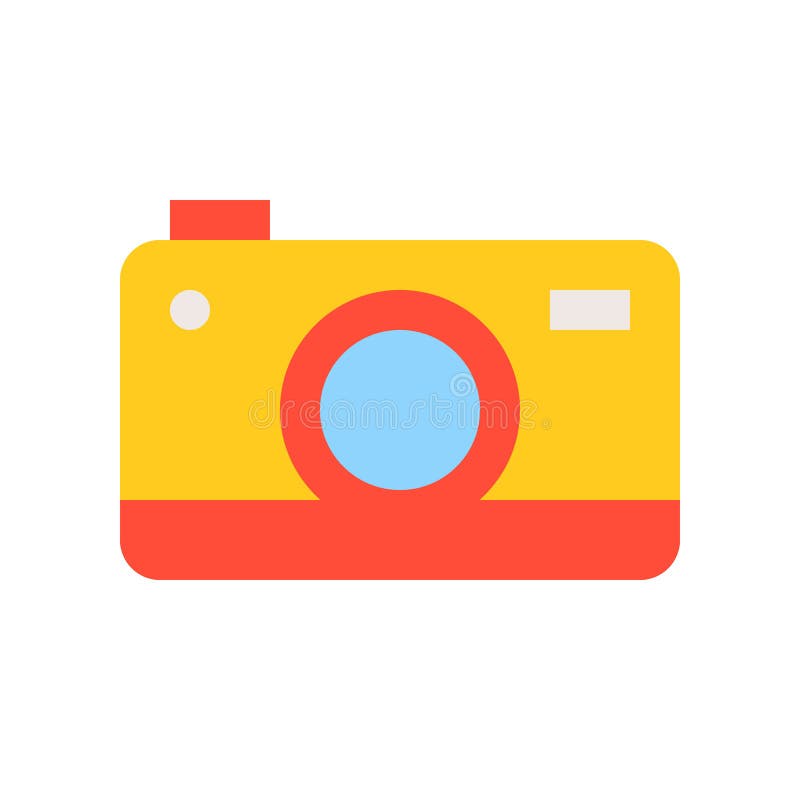 Colorful Camera Flat Icon on White Background Stock Vector ...