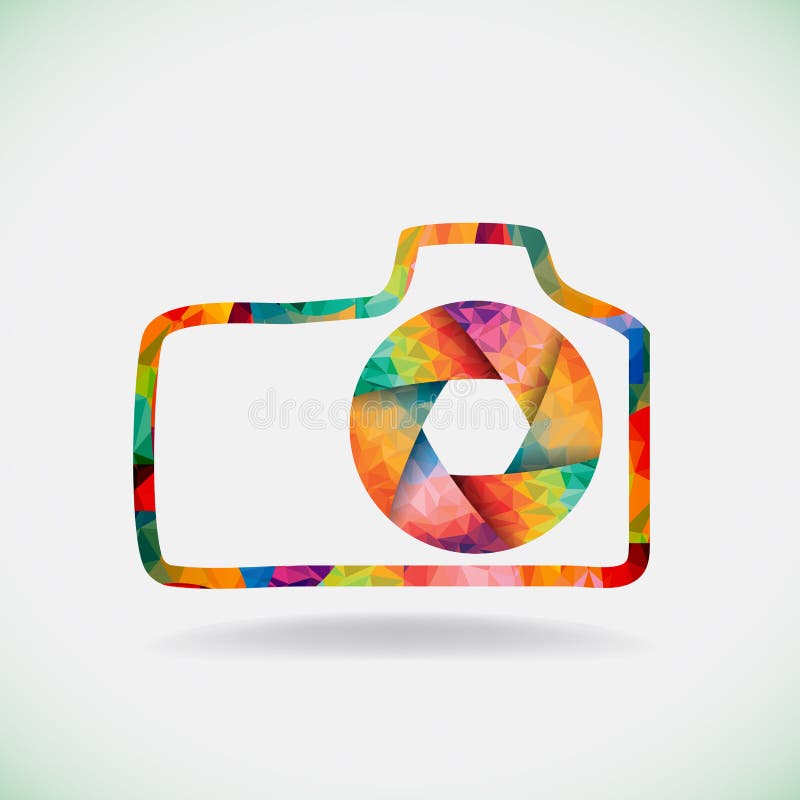 Colorful camera symbol stock vector. Illustration of logo - 62857349