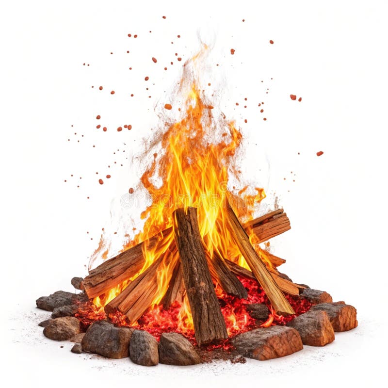 Colorful Campfire Isolated on Transparent Background Stock Illustration ...