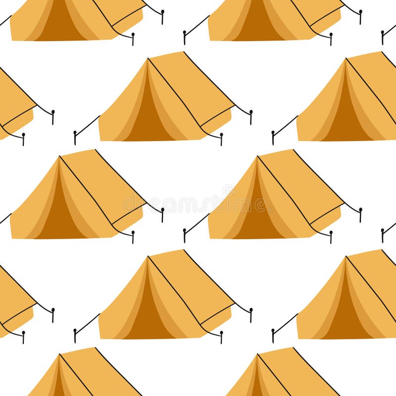 Colorful Camping Tents Arranged in a Repeating Pattern on a White ...