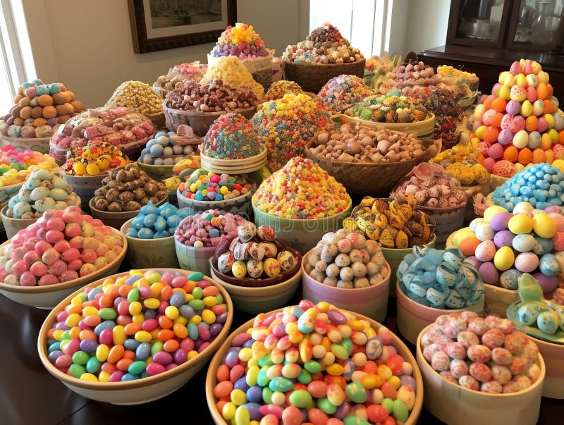 Colorful Candies on Display at a Shop. Made with Generative AI Stock ...