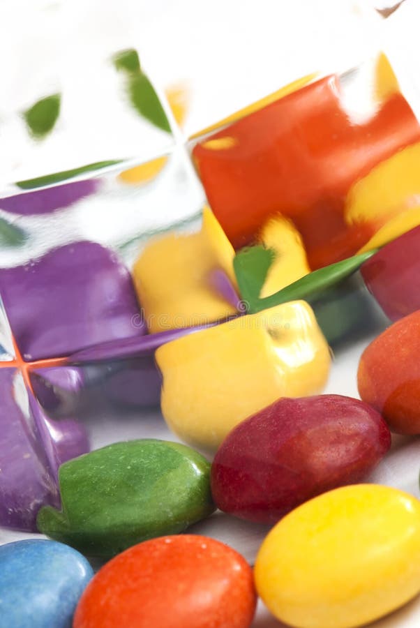 Colorful Candies are Reflected in the Glass Stock Photo - Image of ...
