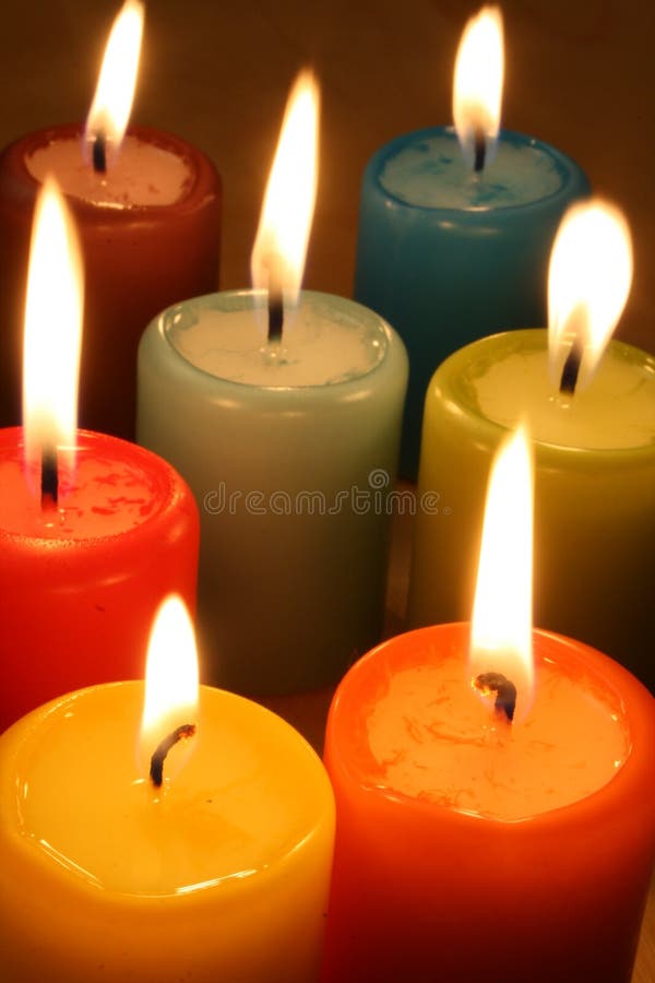 Rainbow candles stock photo. Image of burn, flame, colorful - 4296672