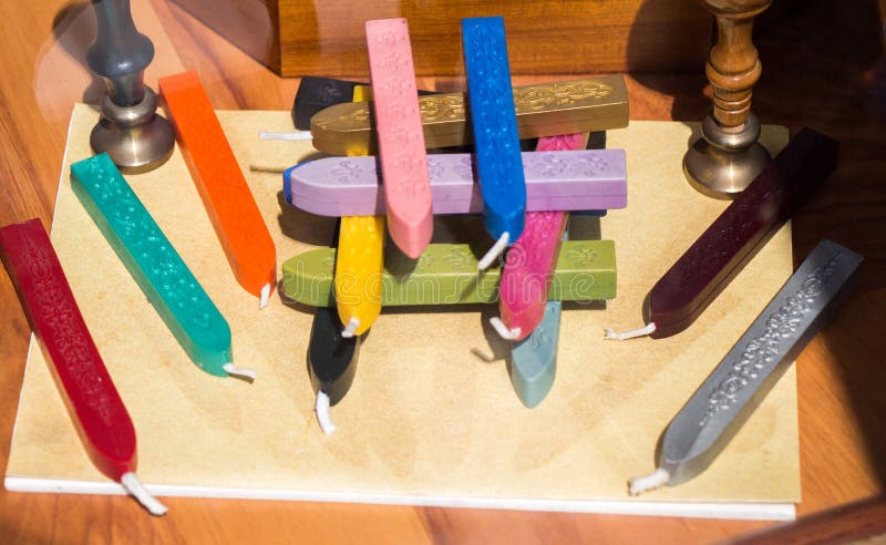 Colorful Candle Pieces Piled One on Other Stock Image - Image of flame ...