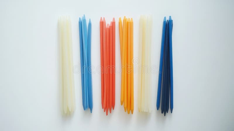 Colorful Candle Sticks Arrayed on White Background Stock Image - Image ...