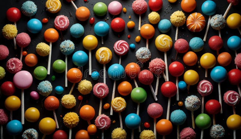 Colorful Candy Array on Display Stock Illustration - Illustration of ...