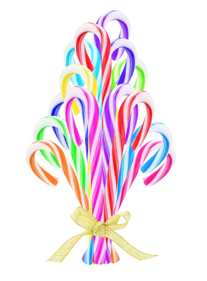 Colorful Candy Canes Christmas Tree Stock Photo - Image of gift ...
