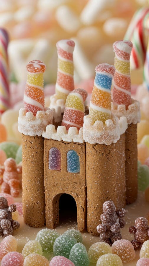 Colorful candy castle stock illustration. Illustration of sweets ...