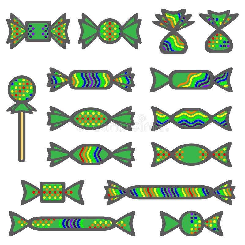 Colorful candy collection stock vector. Illustration of background ...