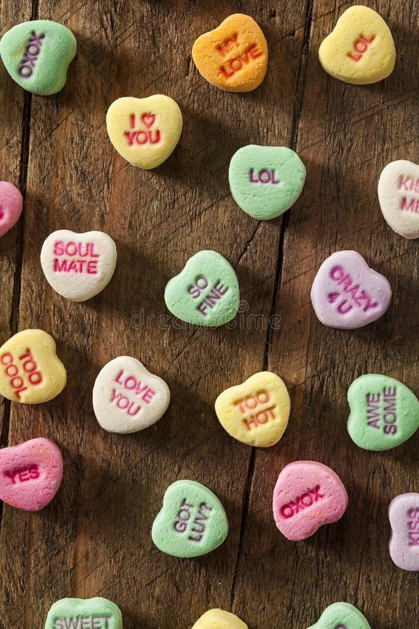 Candy Conversation Hearts for Valentine S Day Stock Photo - Image of ...