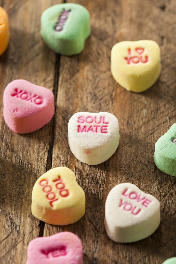 Colorful Candy Conversation Hearts Stock Image - Image of confectionery ...