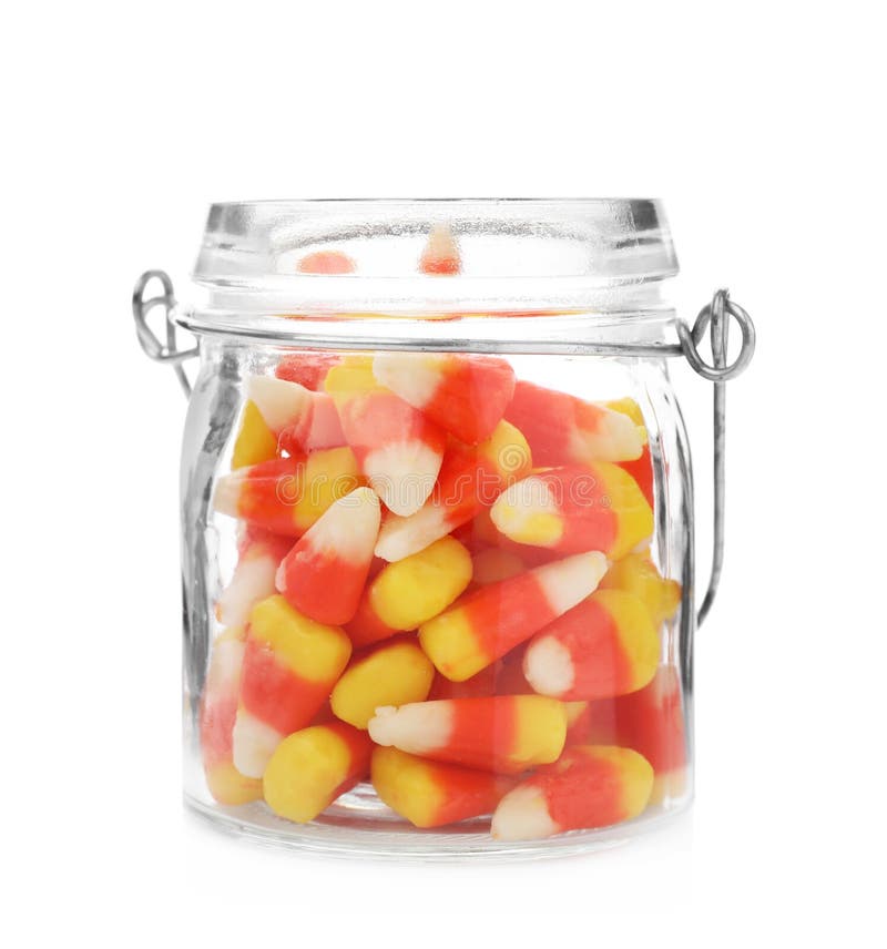 Colorful Candy Corns in Jar Stock Photo - Image of isolated, event ...