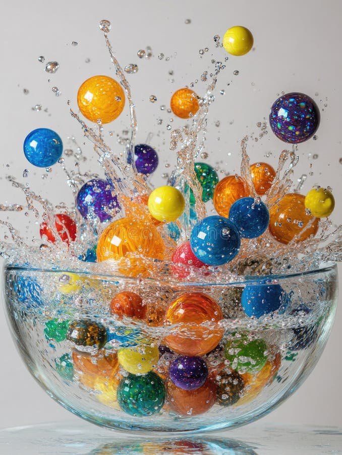 Colorful Candy Drops in Water Stock Image - Image of fruit, droplets ...