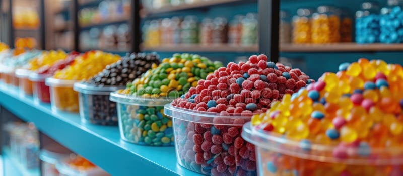Colorful Candy Filled Plastic Containers Stock Photo - Image of treats ...