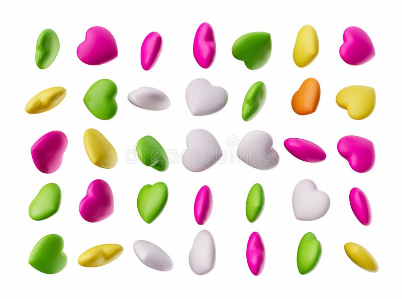 Colorful Candy Heart Shape Colorful 3d Illustration Stock Illustration ...
