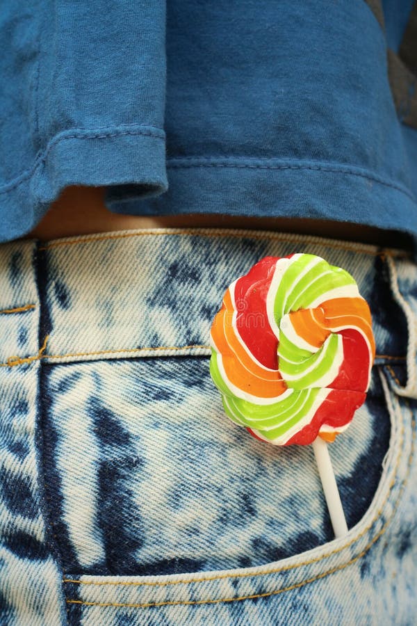 Colorful of Candy in a Jeans Pocket. Stock Image - Image of valentine ...