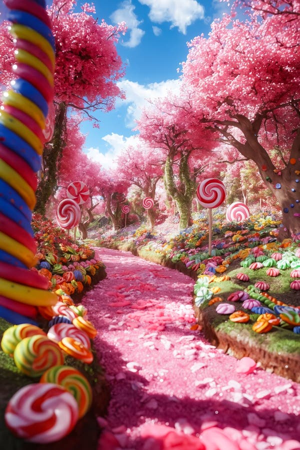 A Colorful Candy Land with Lots of Colorful Candies and Trees ...