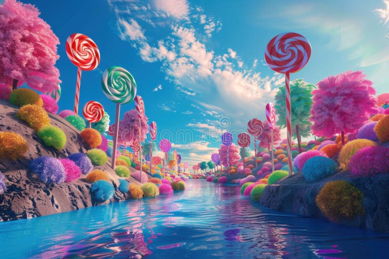 Colorful Candy Land stock photo. Image of confectionery - 372555844