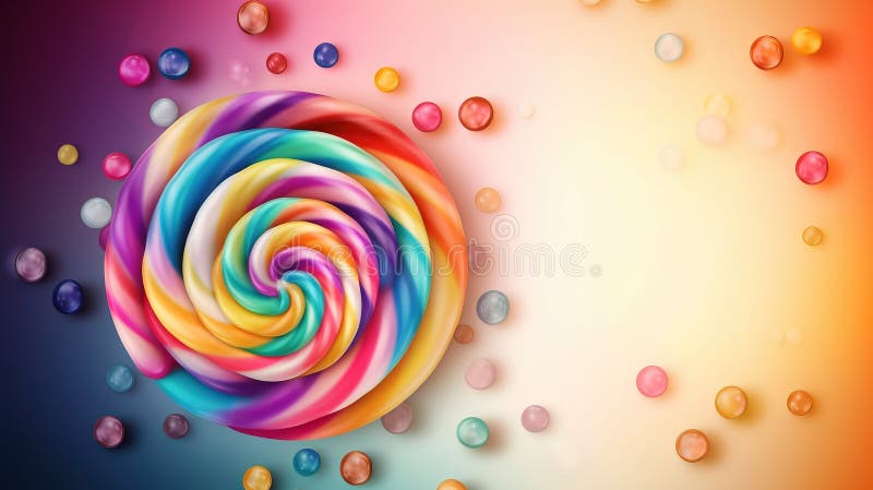 A Colorful Candy Lollipop with Lots of Colorful Candies Stock ...