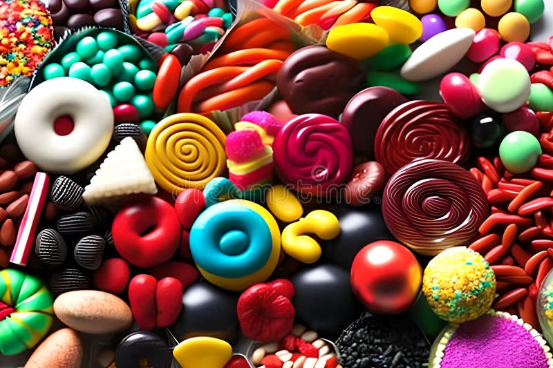 Colorful Candy Pile Various Types Generative AI Stock Illustration ...