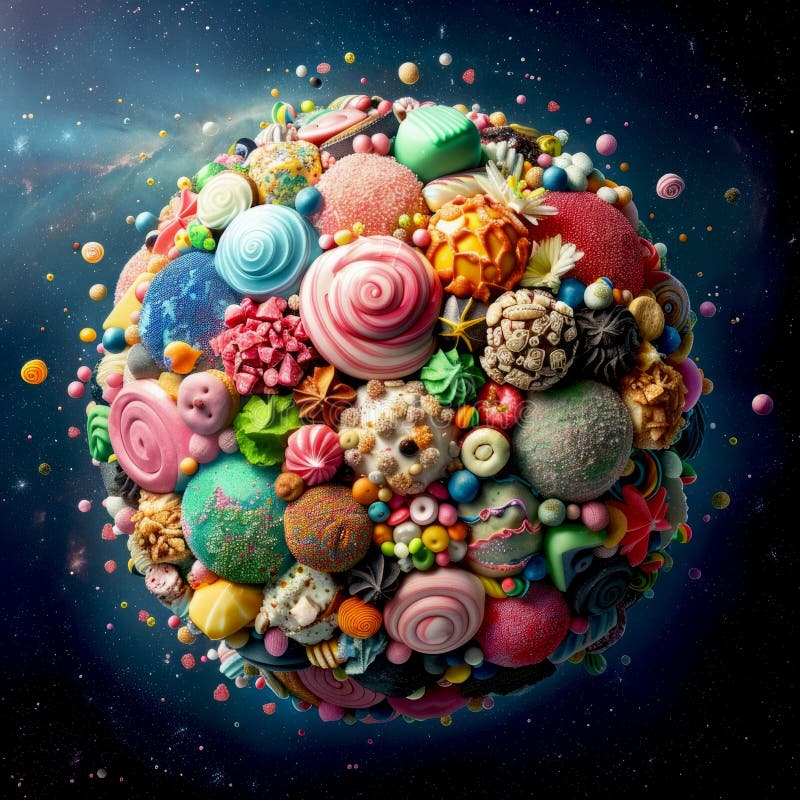 Colorful Candy Planet in Space. this Mesmerizing Image Shows a Unique ...