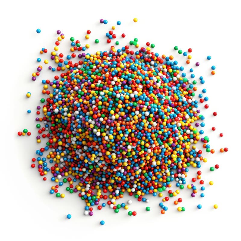 Pile of Colorful Small Balls on White Background Stock Illustration ...