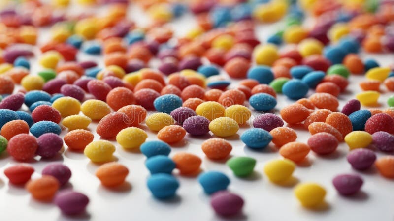 Colorful Candy Sprinkles Scattered on White Surface. Stock Image ...