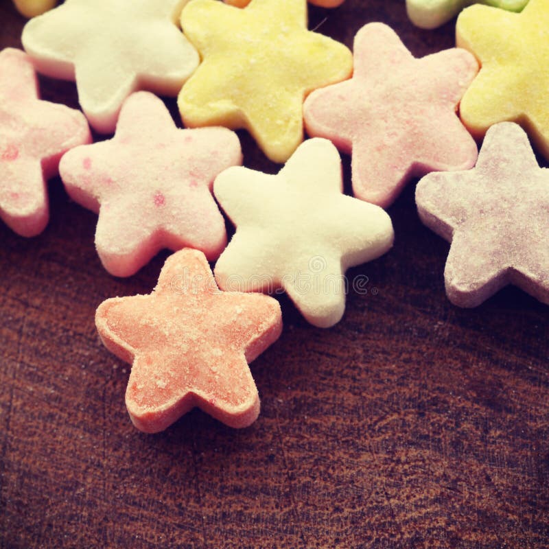 Colorful Candy Stars Old Retro Vintage Stock Photo - Image of retro ...