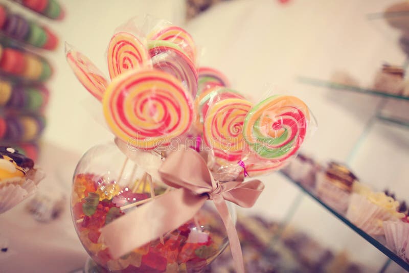 Colorful candy on sticks stock photo. Image of celebration - 57775462