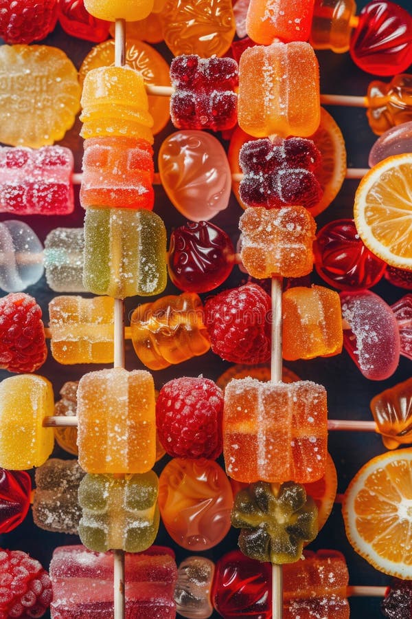 Colorful Candy Sticks on Popsicles Stock Image - Image of bear ...