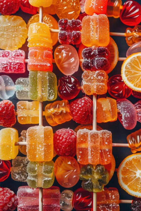 Colorful Candy Sticks on Popsicles Stock Image - Image of bear ...