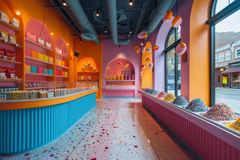 Colorful Candy Store with Playful Displays and Bright Stock Photo ...