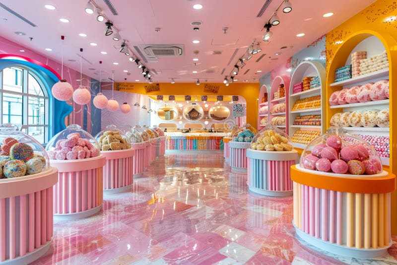Colorful Candy Store with Playful Displays and Bright Stock Image ...