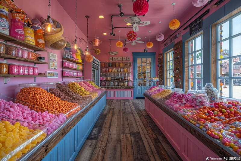 Colorful Candy Store with Playful Displays and Bright Stock Image ...