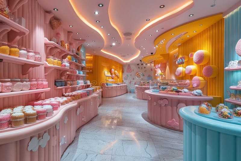 Colorful Candy Store with Playful Displays and Bright Stock Image ...