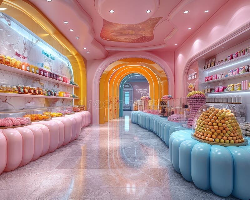 Colorful Candy Store with Playful Displays and Bright Stock Image ...