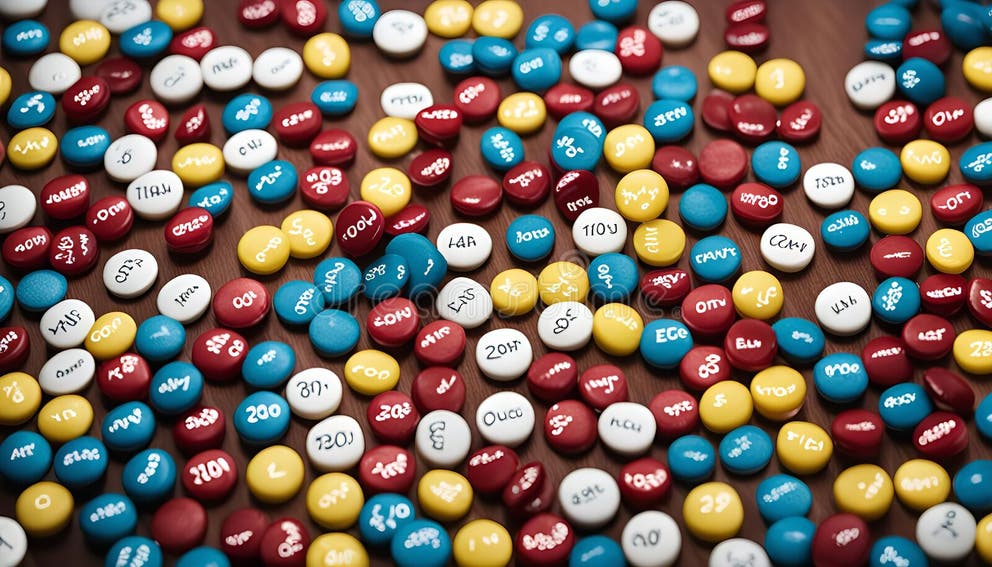 Colorful Candy with Words stock illustration. Illustration of blue ...