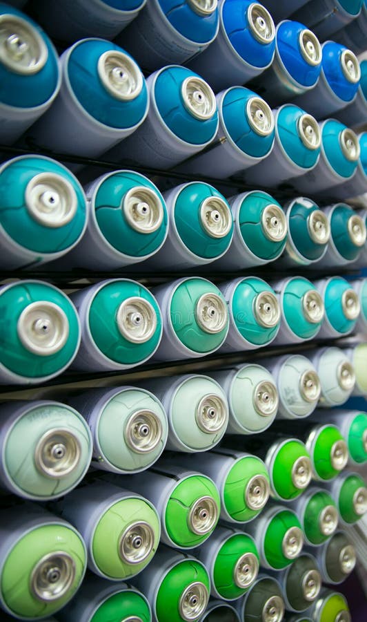 Colorful cans of paint stock image. Image of container - 239539709