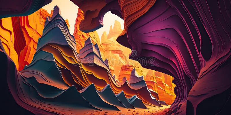 Colorful Canyon Texture Background, Generative AI Stock Illustration ...