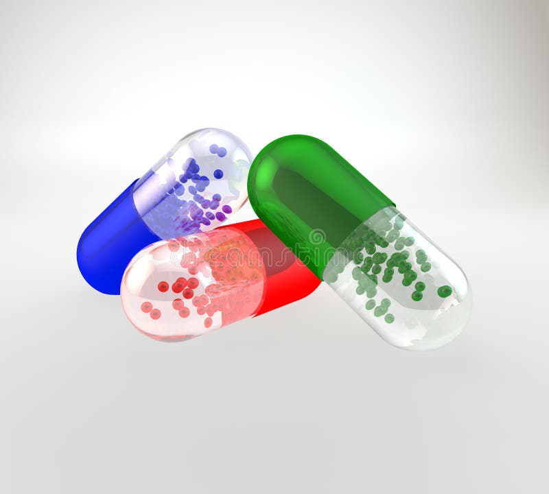 Colorful Capsules Set on the White Stock Illustration - Illustration of ...