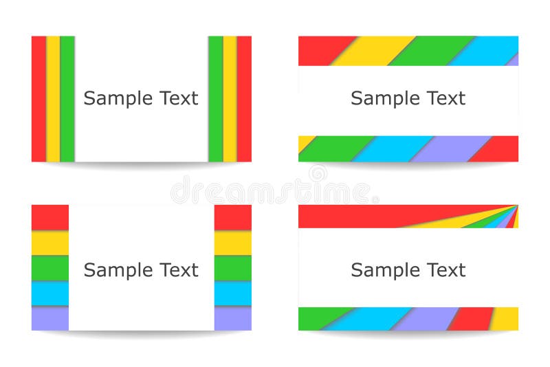 Colorful cards set stock vector. Illustration of bright - 82886340