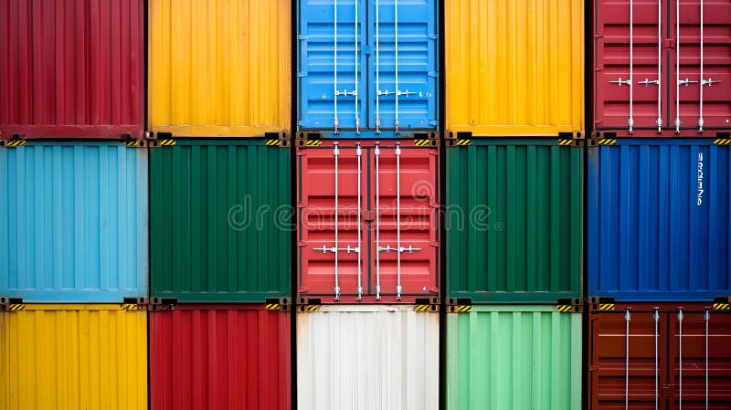Colorful Shipping Containers Stock Image - Image of containers ...