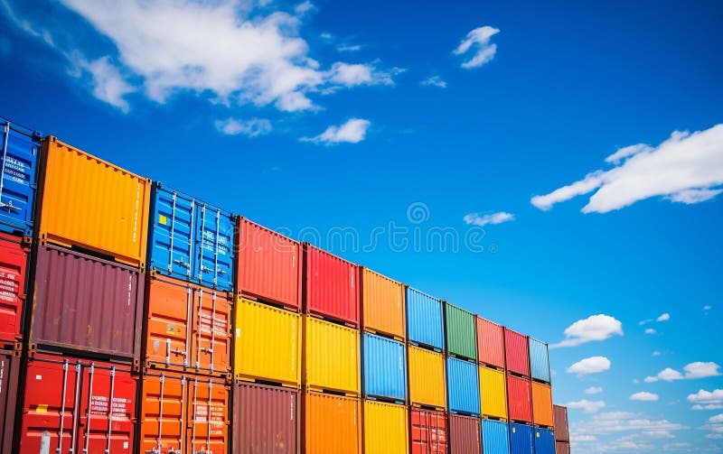 Colorful Cargo Industrial Containers and Shipping, Generative Ai Stock ...