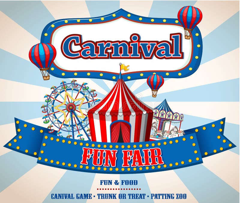 Colorful Carnival Funfair Banner Stock Vector - Illustration of cartoon ...