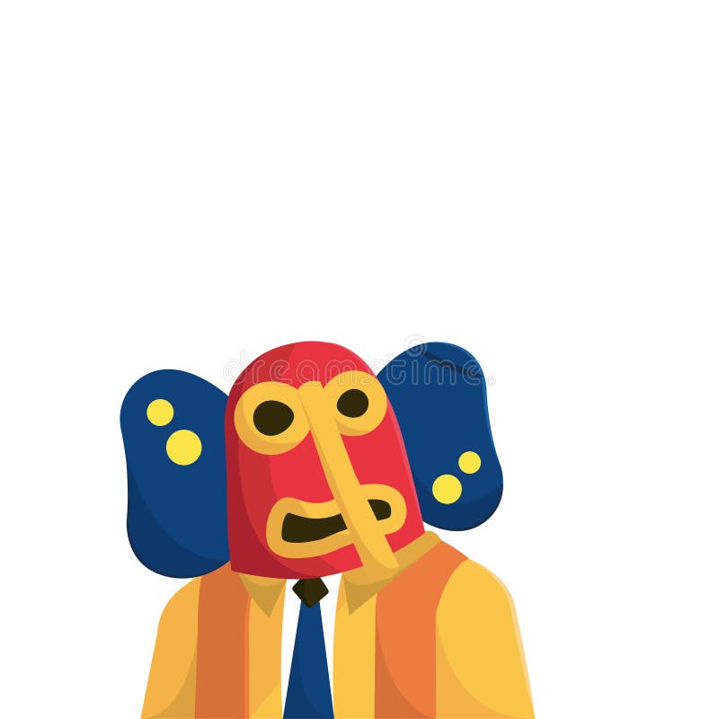 Colorful Carnival Mask Man. Vector Stock Illustration - Illustration of ...