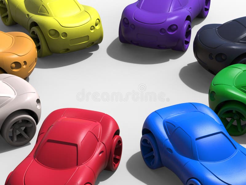 Cars Circle Colorful Drive Many Stock Illustrations – 3 Cars Circle ...