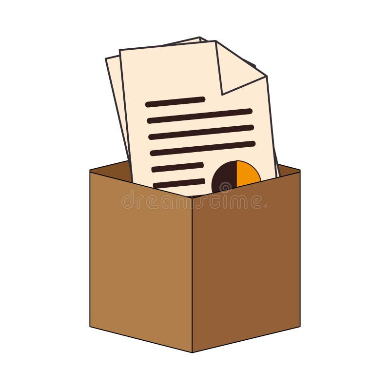 Documents Carton Box Icon, Outline Style Stock Vector - Illustration of ...