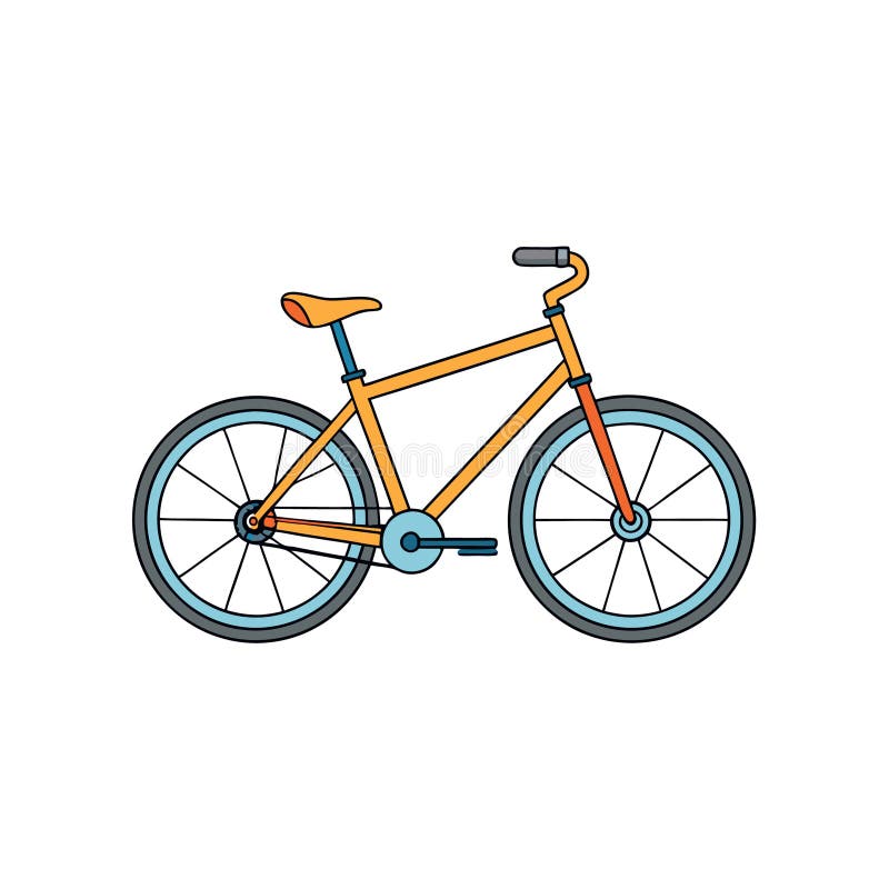Colorful Cartoon Bicycle Vector Illustration Design on White Stock ...